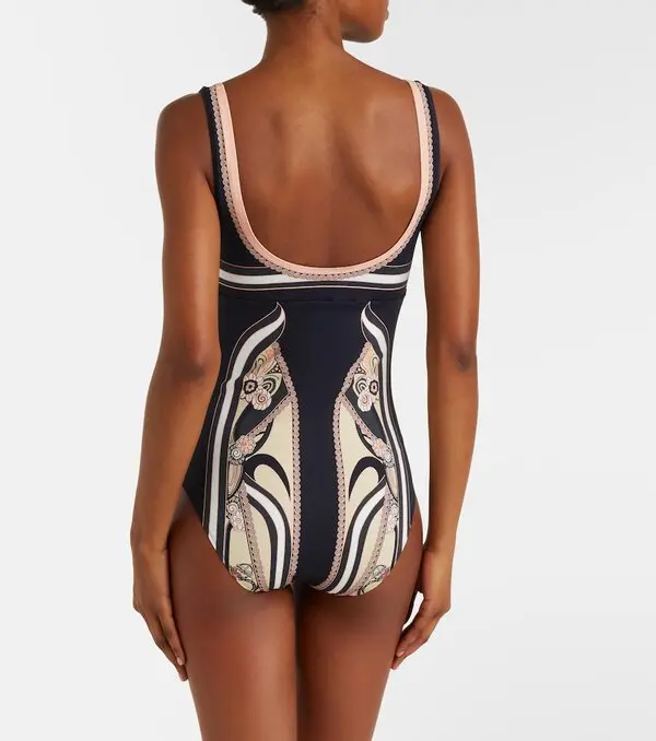La DoubleJ Sunset Printed Swimsuit - Black