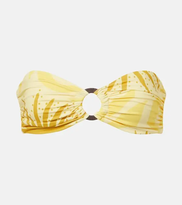 CALA DE LA CRUZ Sandra Printed Bikini Top - Yellow