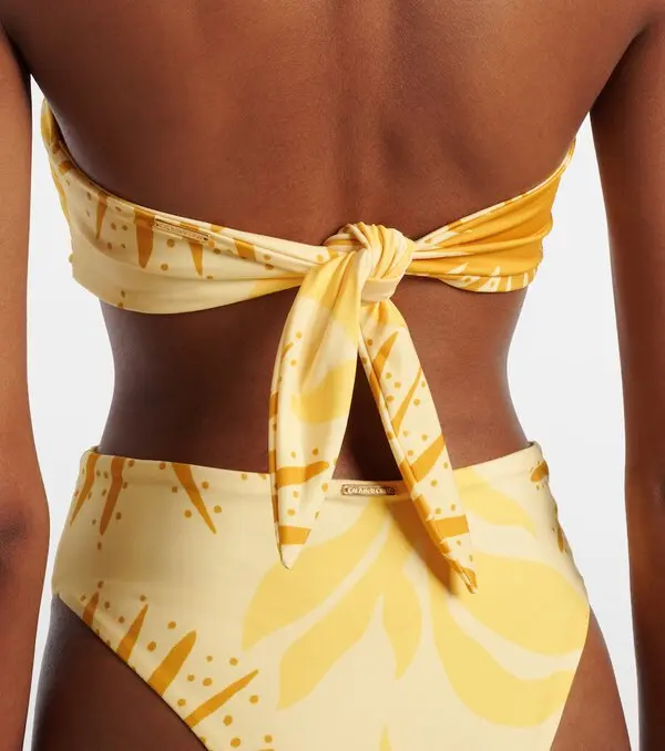CALA DE LA CRUZ Sandra Printed Bikini Top - Yellow