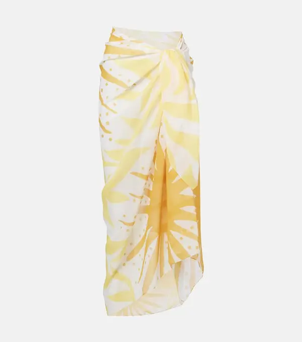 CALA DE LA CRUZ Luana Printed Beach Cover-up - Yellow