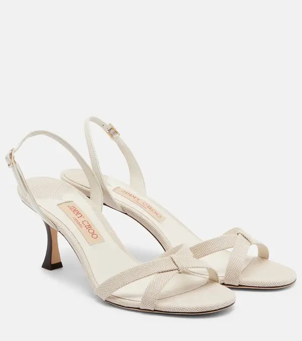 JIMMY CHOO Bay Canvas Sandals - White