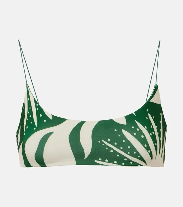 CALA DE LA CRUZ Isla Printed Bikini Top - Green