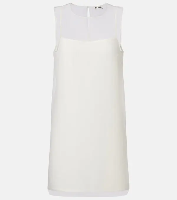 Staud Brea Layered Shift Dress - White