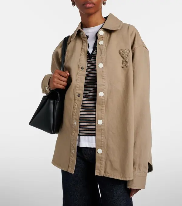 AMI Paris Cotton Overshirt - Beige