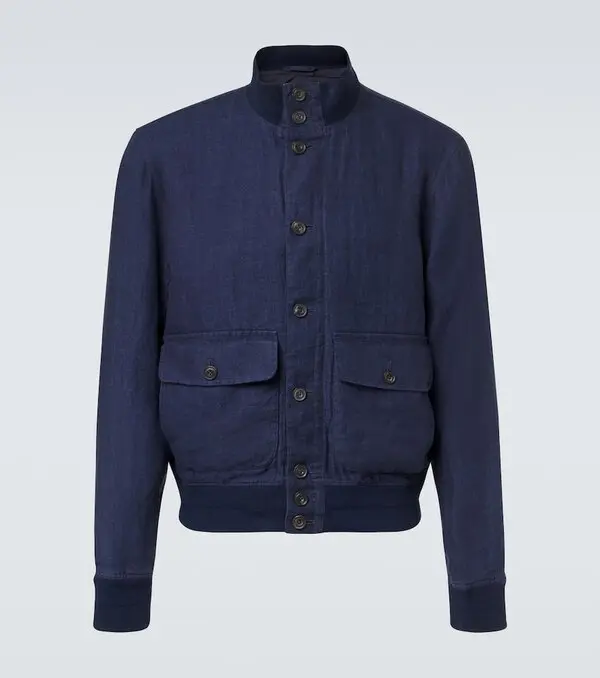 Polo Ralph Lauren Linen Bomber Jacket - Blue
