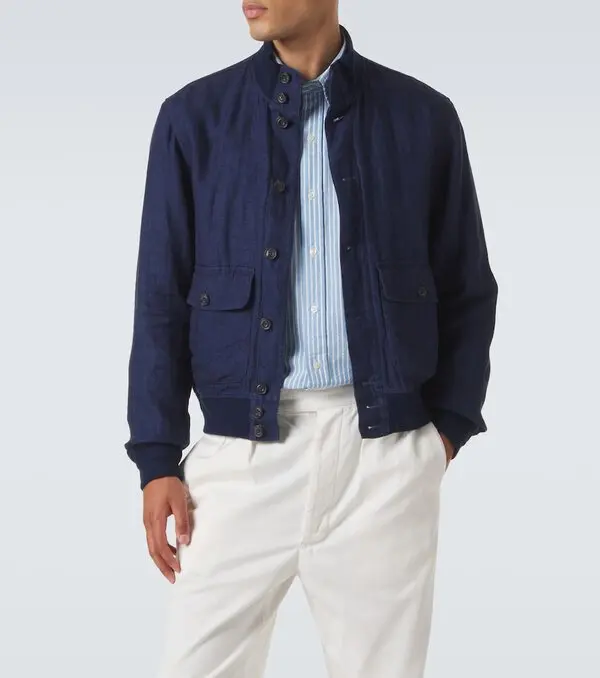Polo Ralph Lauren Linen Bomber Jacket - Blue