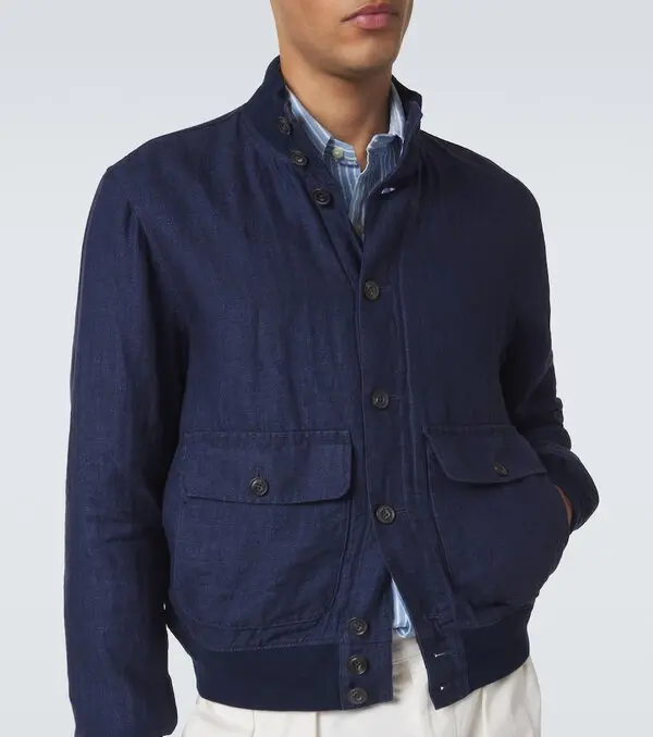 Polo Ralph Lauren Linen Bomber Jacket - Blue