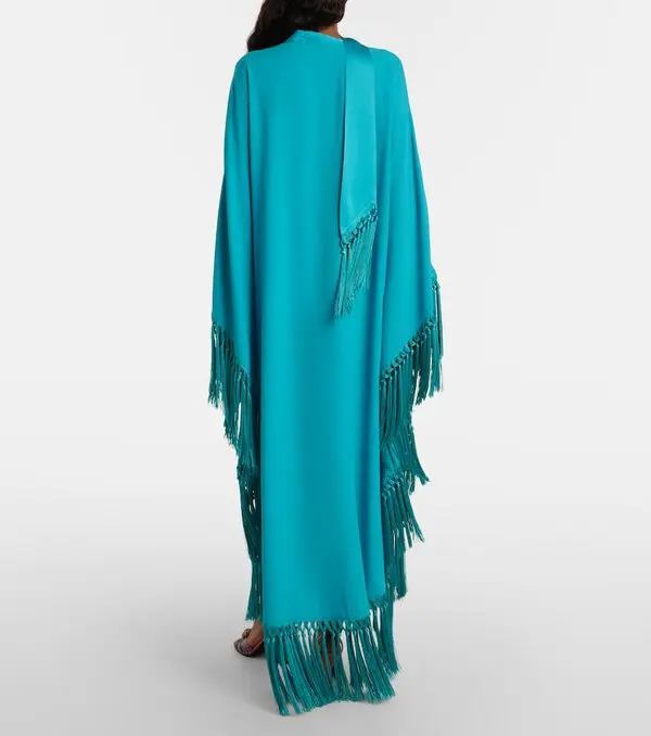 TALLER MARMO Cecil Fringed Crêpe Cady Kaftan - Blue
