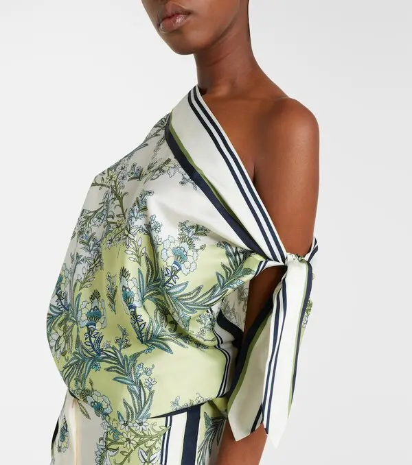 Veronica Beard Tari Floral One-shoulder Top