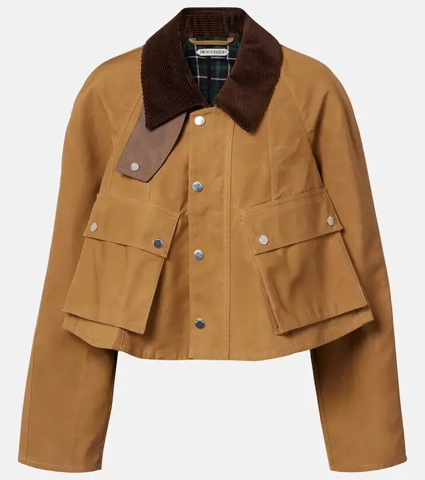 JW Anderson Corduroy-trimmed Cropped Jacket - Beige