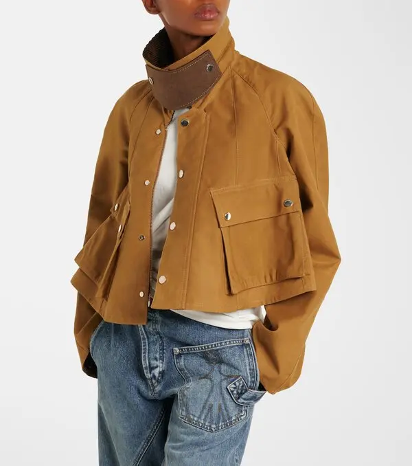 JW Anderson Corduroy-trimmed Cropped Jacket - Beige