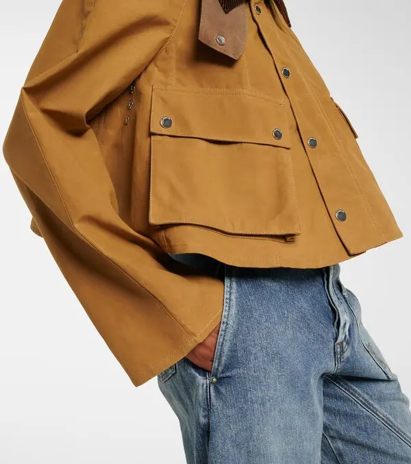 JW Anderson Corduroy-trimmed Cropped Jacket - Beige