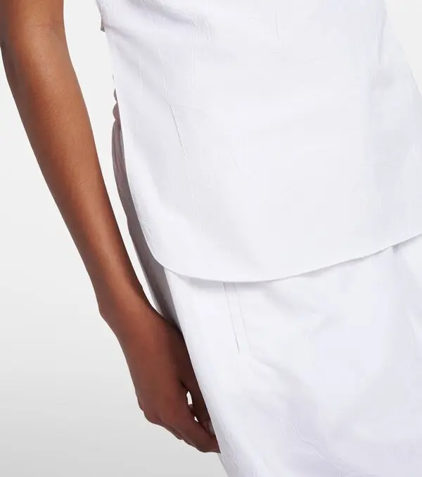 RÓHE Draped Cotton-blend Top - White