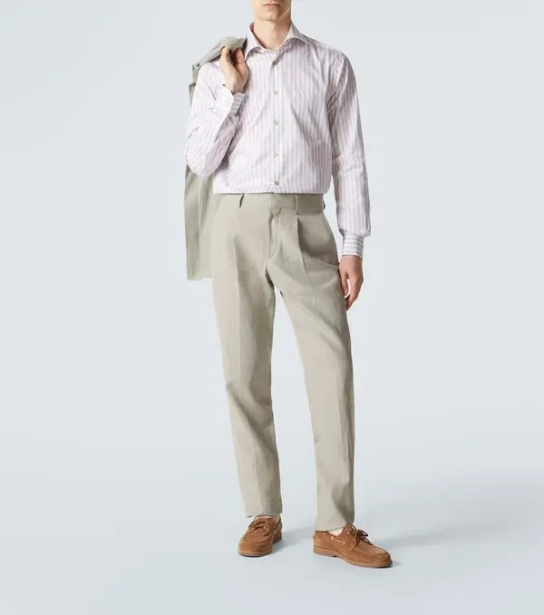 Kiton Striped Cotton Poplin Shirt
