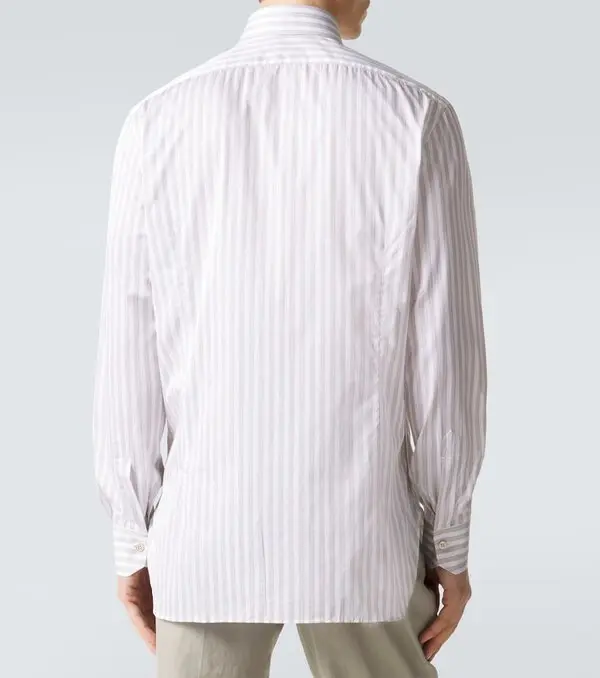 Kiton Striped Cotton Poplin Shirt
