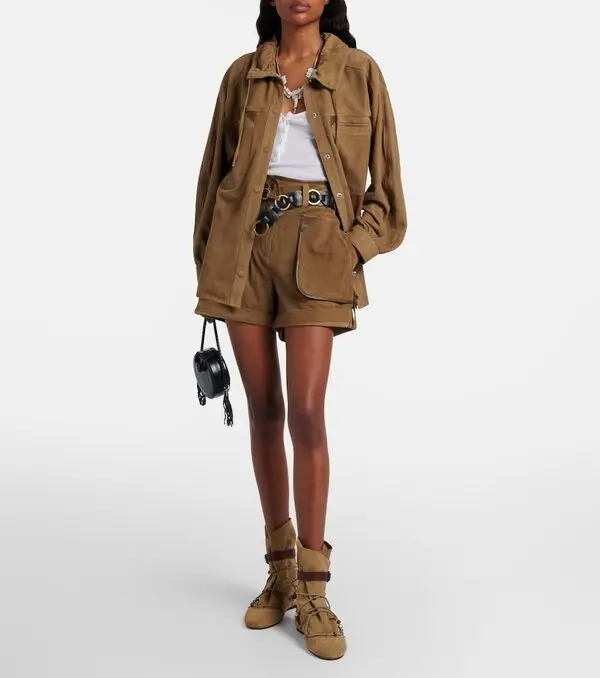 Isabel Marant Étoile Marline Suede Shorts - Brown