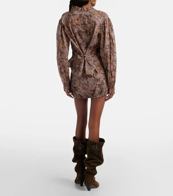 Isabel Marant Étoile Coralie Printed Cotton Miniskirt - Beige