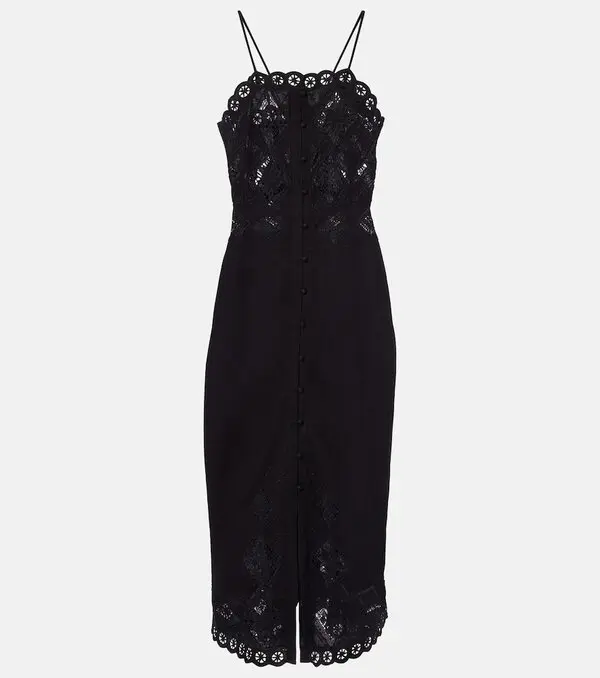 Isabel Marant Étoile Nelsane Cotton And Linen Midi Dress - Black