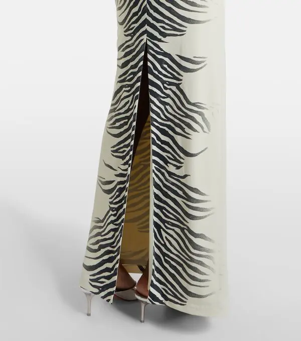 DE LA VALI Kari Zebra-print Maxi Dress