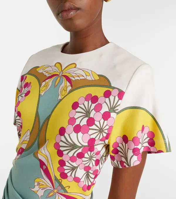 La DoubleJ Lela Printed Jersey Midi Dress - White