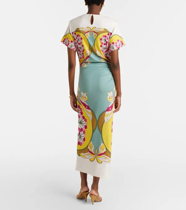 La DoubleJ Lela Printed Jersey Midi Dress - White