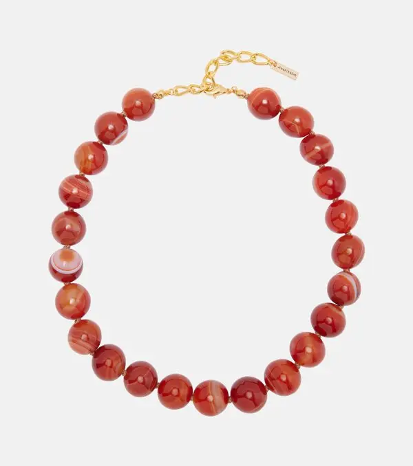 JENNIFER BEHR Louisa 18kt Gold-plated Embellished Necklace - Red