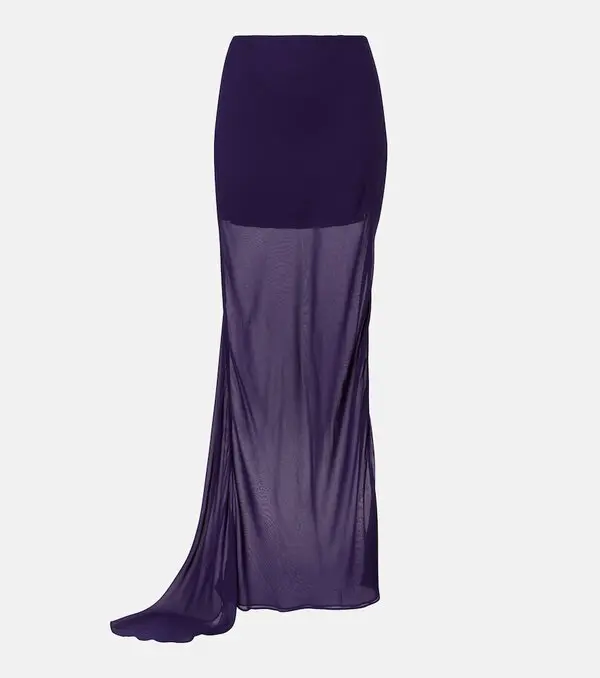 DE LA VALI Diosa Georgette Maxi Skirt