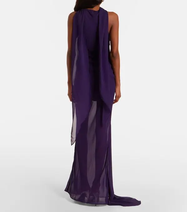 DE LA VALI Diosa Georgette Maxi Skirt