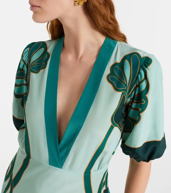 La DoubleJ Marlene Silk Crêpe De Chine Maxi Dress - Green