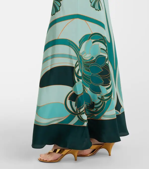 La DoubleJ Marlene Silk Crêpe De Chine Maxi Dress - Green