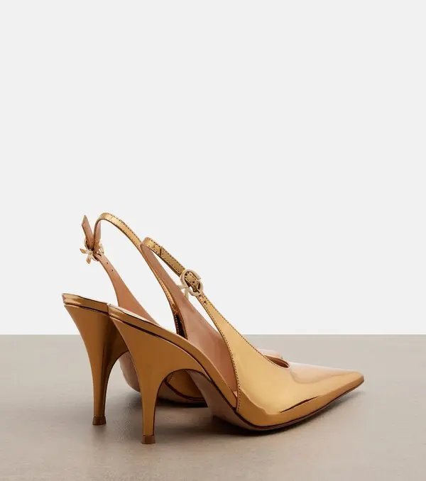 GIANVITO ROSSI Sofia Metallic Slingback Pumps - Gold