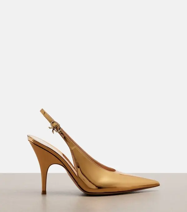 GIANVITO ROSSI Sofia Metallic Slingback Pumps - Gold