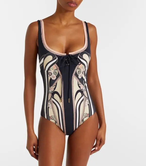 La DoubleJ Printed One-piece Swimsuit - Black
