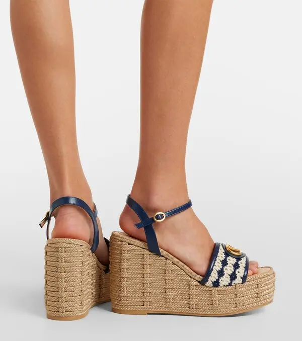 Valentino Garavani Vlogo Wedge Sandals