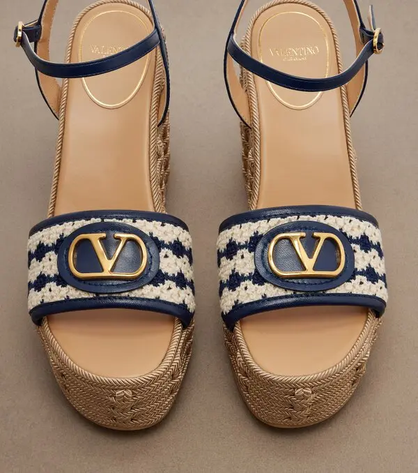 Valentino Garavani Vlogo Wedge Sandals