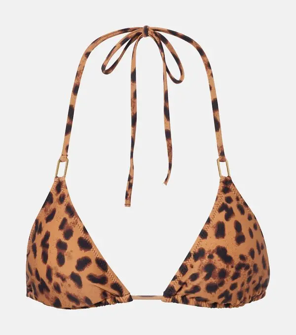 Melissa Odabash Cancun Leopard-print Bikini Top - Brown