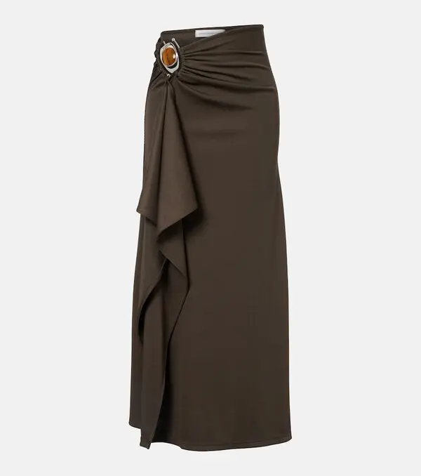 Christopher Esber Embellished Jersey Maxi Skirt - Green