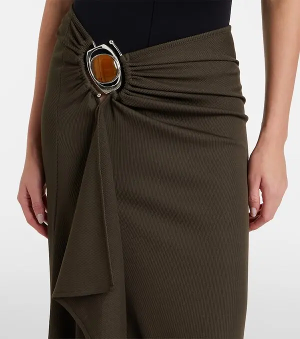 Christopher Esber Embellished Jersey Maxi Skirt - Green