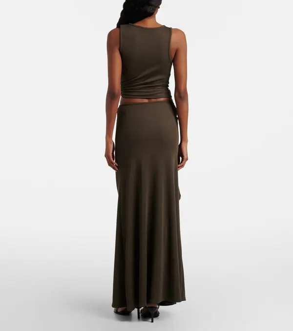 Christopher Esber Embellished Jersey Maxi Skirt - Green