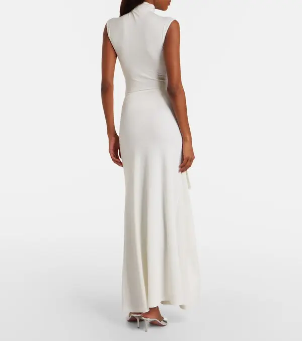 Christopher Esber Embellished Jersey Maxi Skirt - White