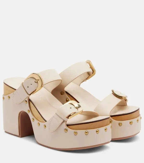 Zimmermann Alight Studded Leather Platform Sandals - Beige