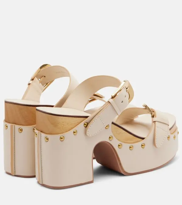 Zimmermann Alight Studded Leather Platform Sandals - Beige