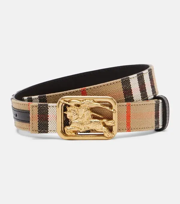 Burberry Check Reversible Belt - Brown