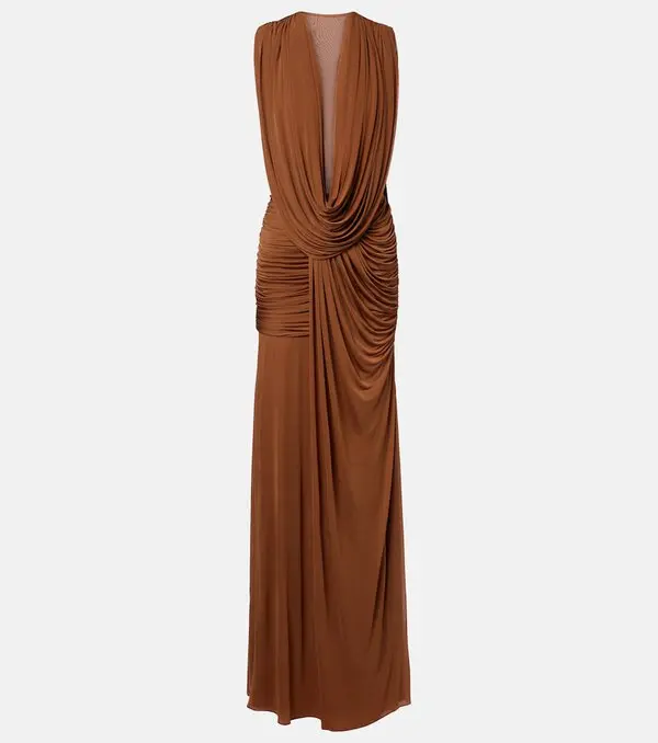 Christopher Esber Ripple Draped Jersey Gown - Brown
