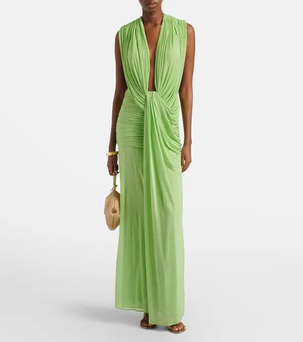 Christopher Esber Ripple Draped Jersey Gown - Green