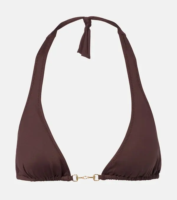 Melissa Odabash Halterneck Bikini Top - Brown