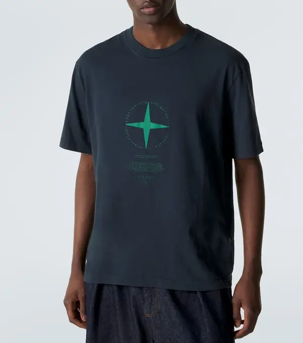 Stone Island Logo Cotton Jersey T-shirt - Blue