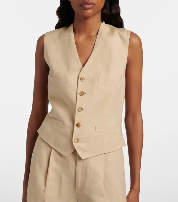 Ralph Lauren Jaiden Linen Vest - Beige