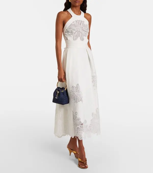 JIMMY CHOO Bon Bon Small Raffia-effect Bucket Bag - Blue