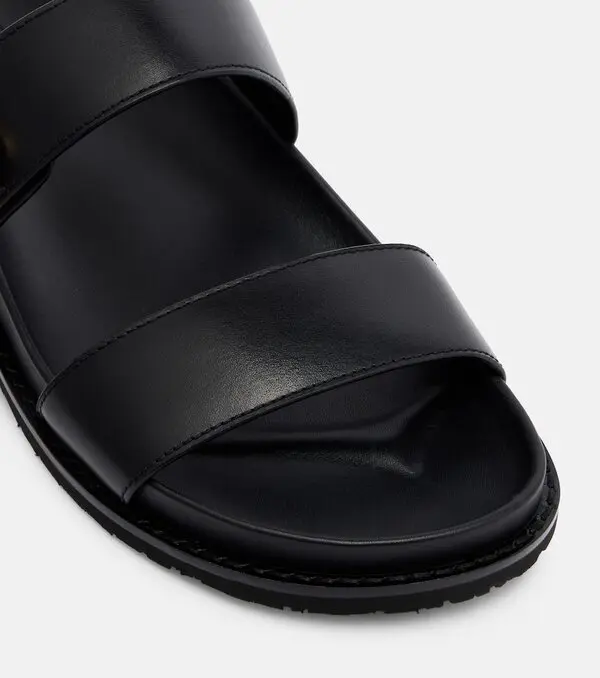 Tory Burch Romy Sport Leather Slides - Black